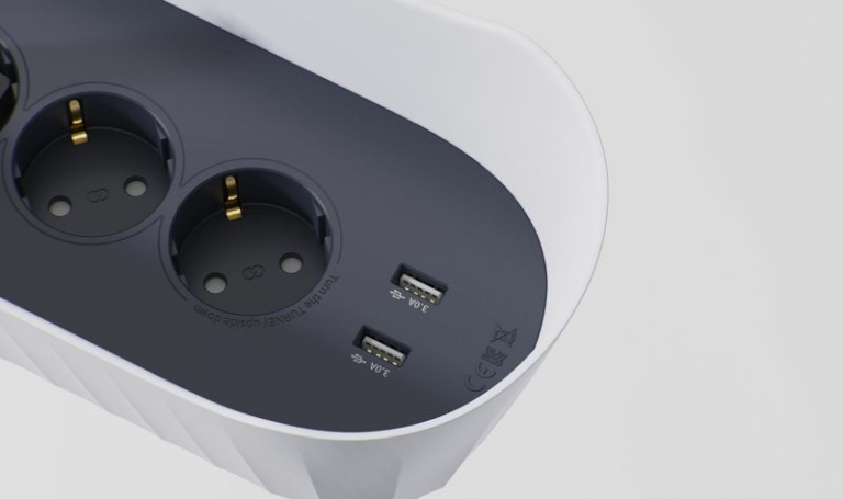 Upside Down Power Strip Hides Sockets, Offers Wireless Charging