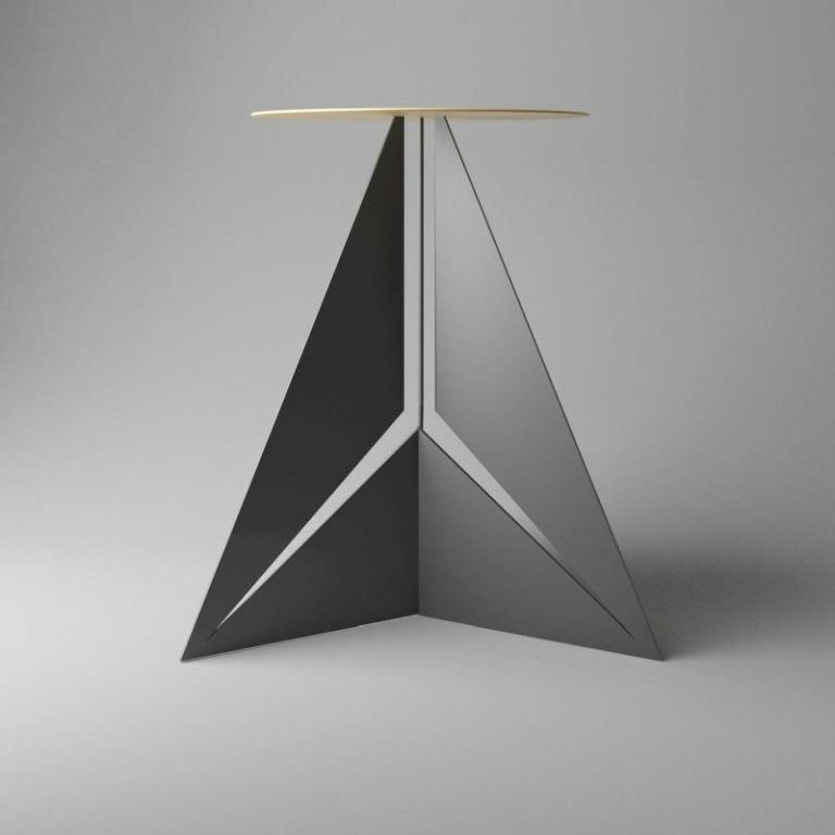 Black Star Side Table Boasts Artful Base With Metal Cutouts