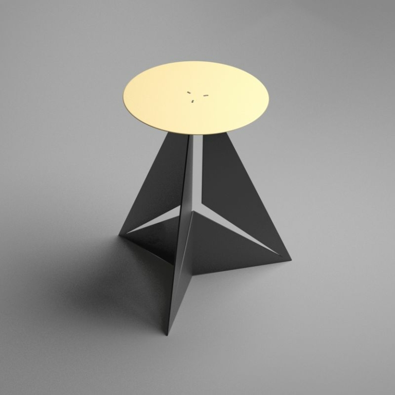 Black Star Side Table Boasts Artful Base With Metal Cutouts