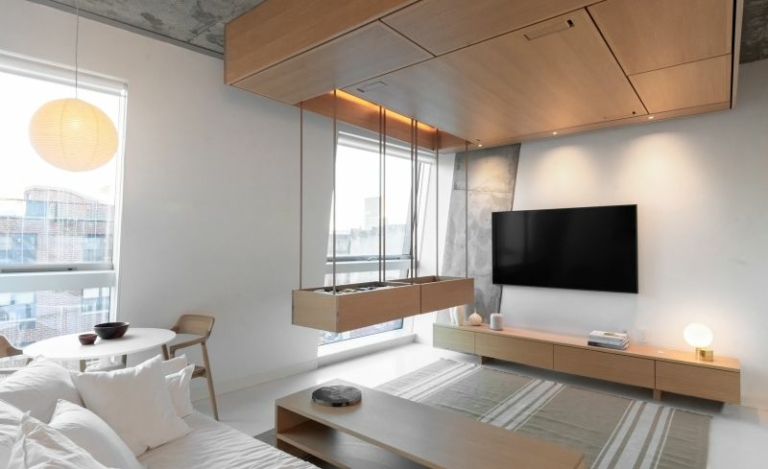 Bumblebee Spaces' Smart System Hides Your Furniture in Ceiling
