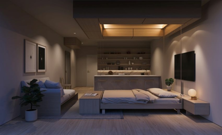 Bumblebee Spaces' Smart System Hides Your Furniture in Ceiling
