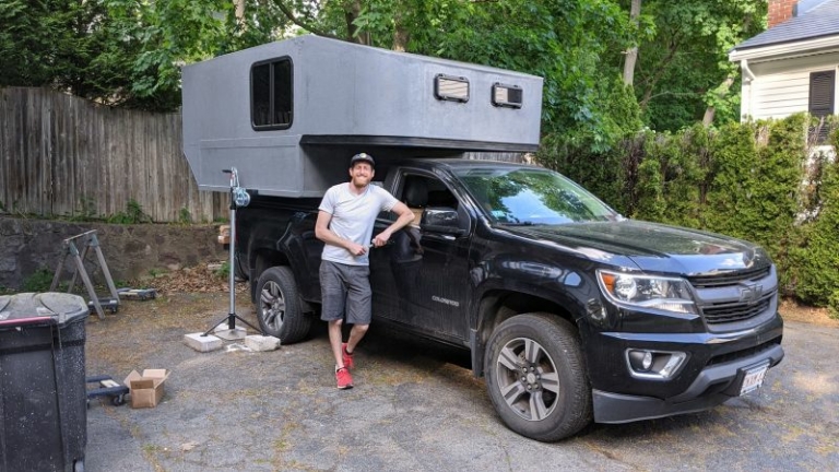 Man Builds Lightweight Slide-in Camper for Outdoor Adventures