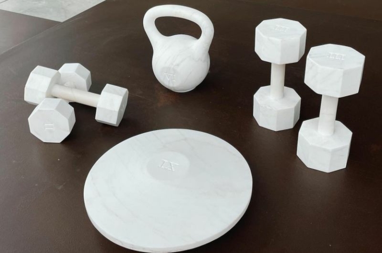 Fitness Equipment Made From Marble Will Amplify Home Gym Experience
