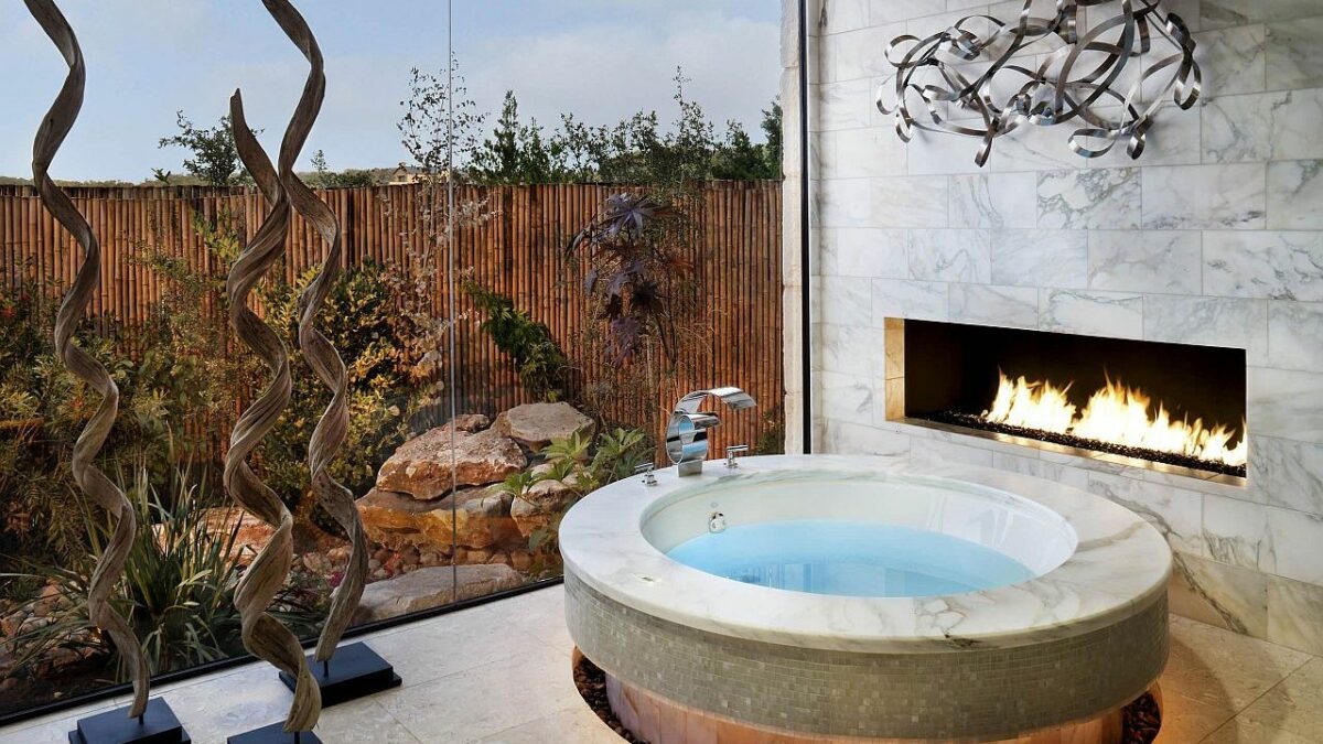 Bathroom Fireplace Trend Taking the Design World by Storm