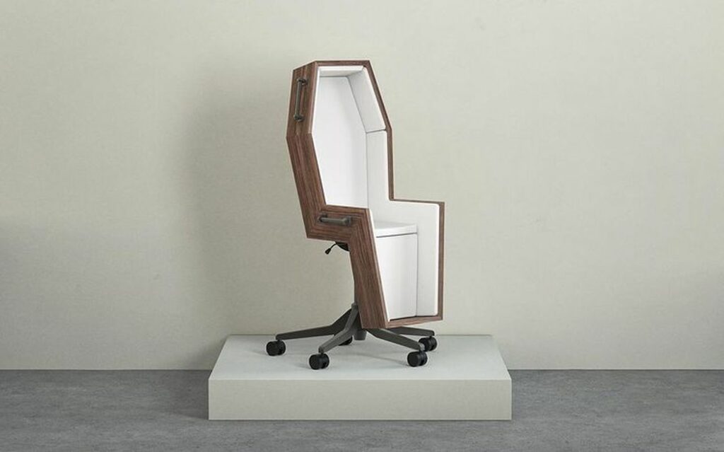 Coffin Office Chair: A Satire on Overtime Culture is Now an NFT