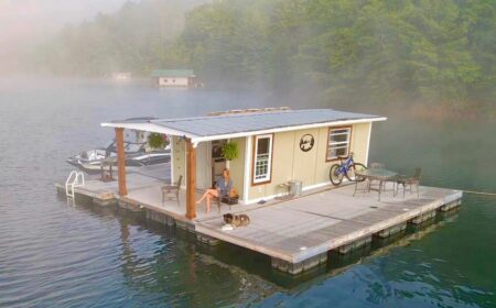 Couple Rebuilds 1970’s Houseboat Into Floating Tiny Home