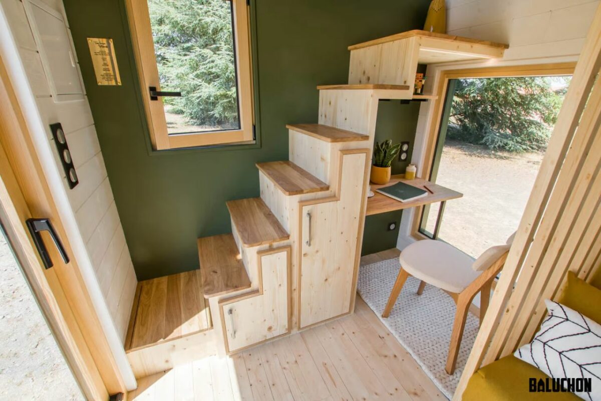 Baluchon Builds Tiny House With Office Under The Stairs