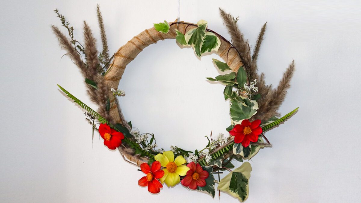 Make Easy Fall Wreath with Garden Shrubs and Foliage