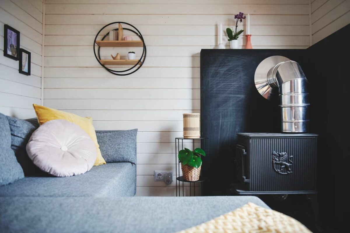 Elise Tiny House on Wheels Features a Raised Living Room