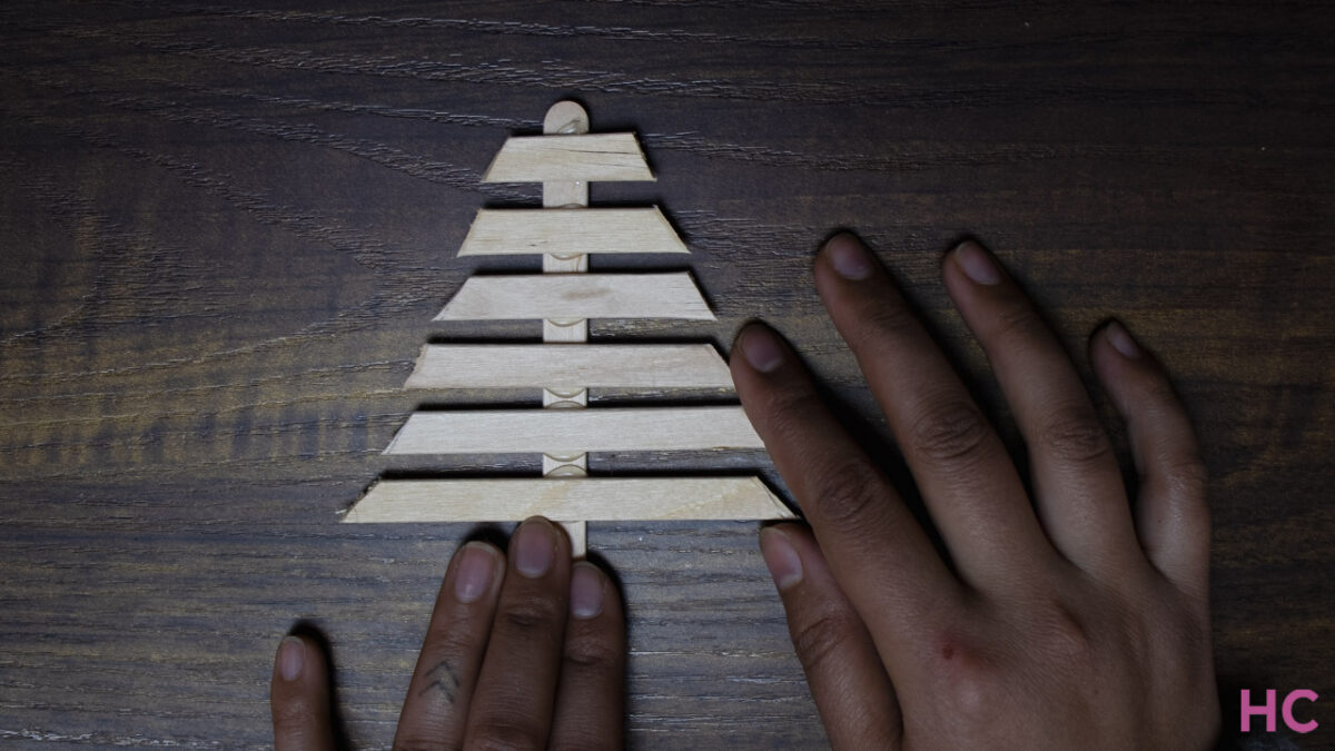 Easy Tree Shaped Popsicle Stick Christmas Ornaments