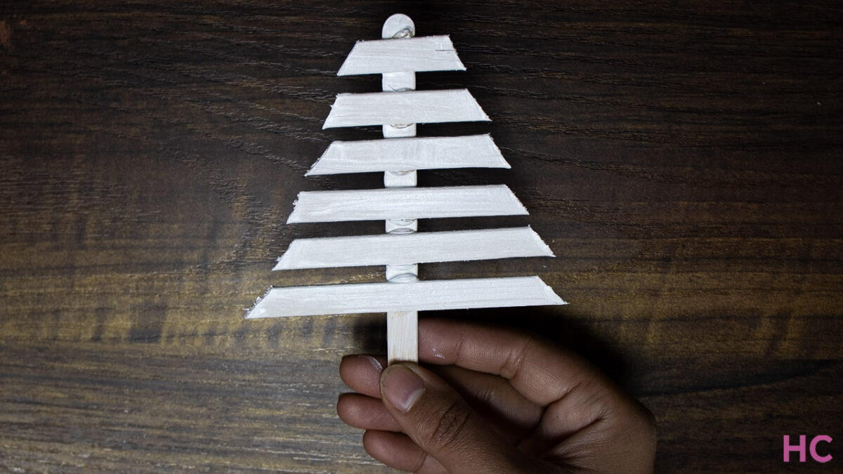 Easy Tree Shaped Popsicle Stick Christmas Ornaments