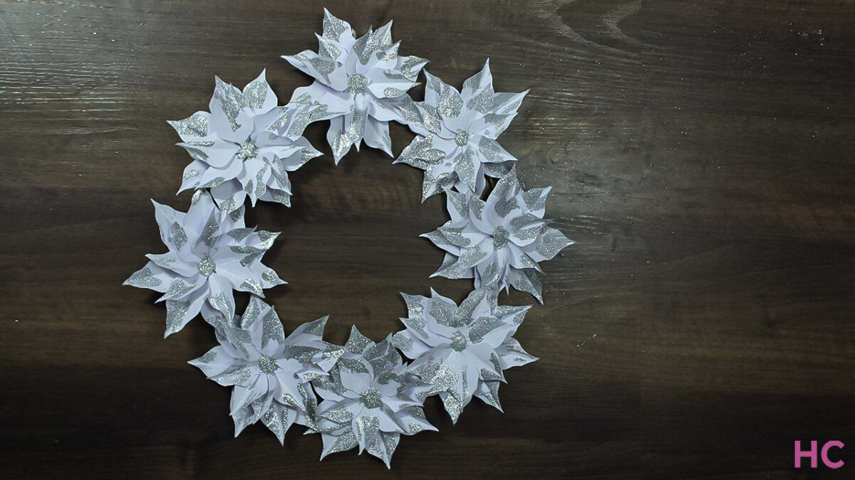 How to Make Paper Poinsettia Christmas Wreath