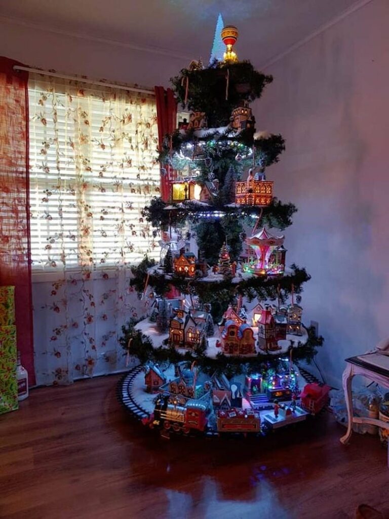 30 Christmas Village Tree Display Ideas Worth Your Home Décor