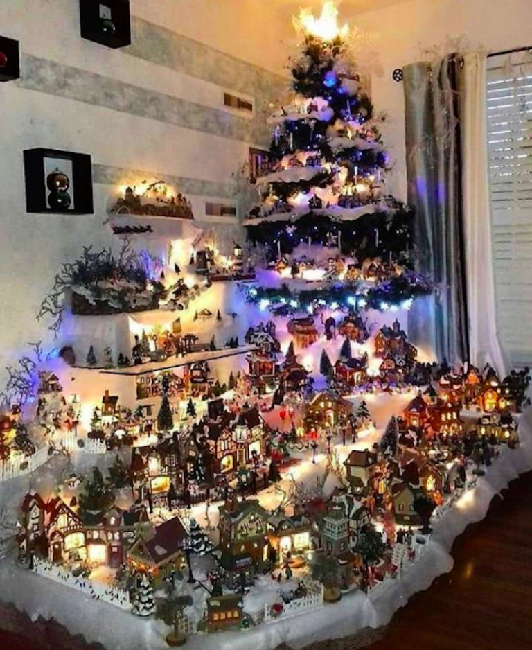 20+ Christmas Village Tree Display Ideas Worth Your Home Décor