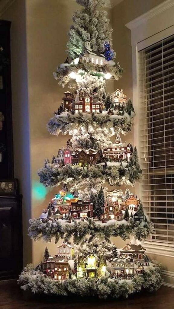 20+ Christmas Village Tree Display Ideas Worth Your Home Décor