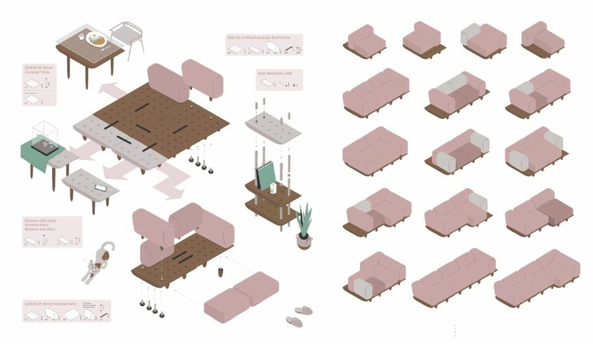 Qbit Modular Furniture is Highly Customizable to User Needs