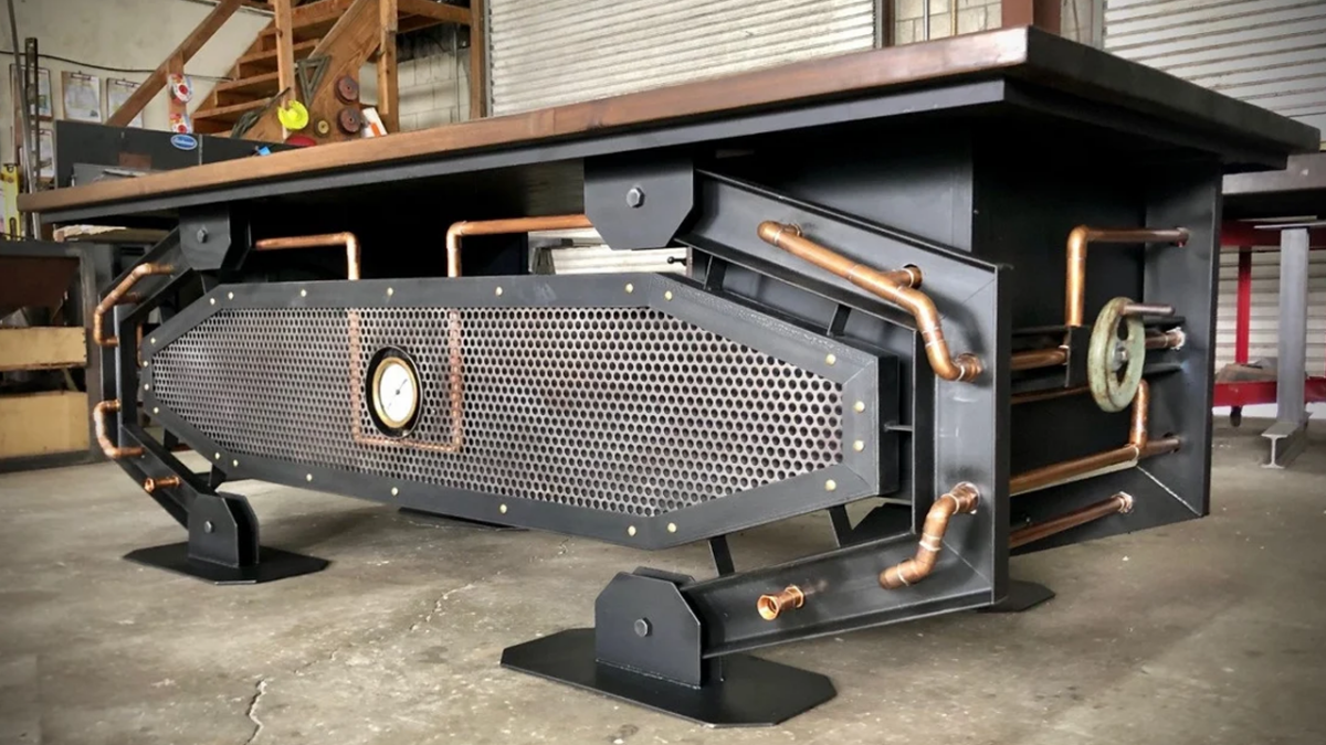This Steampunk Desk is Custom Hutch for Secret Documents