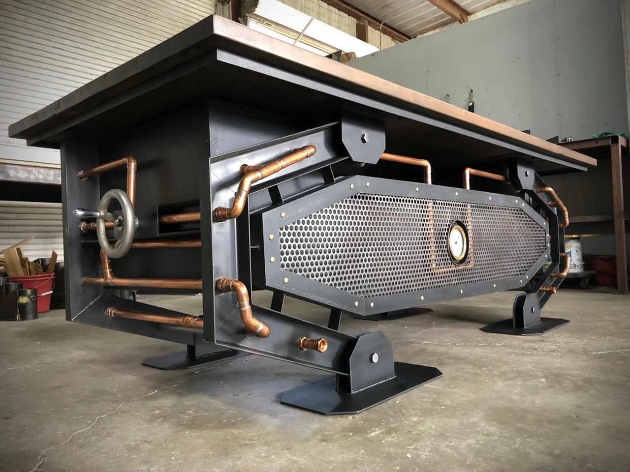This Steampunk Desk is Custom Hutch for Secret Documents