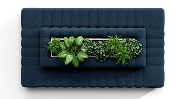 Greenery-Infused BOB Corner Modular Sofa has a Relaxed Design