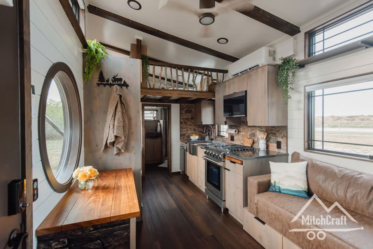 Lisa's 30 x 10 Tiny Home with Balcony is Spaciously Beautiful