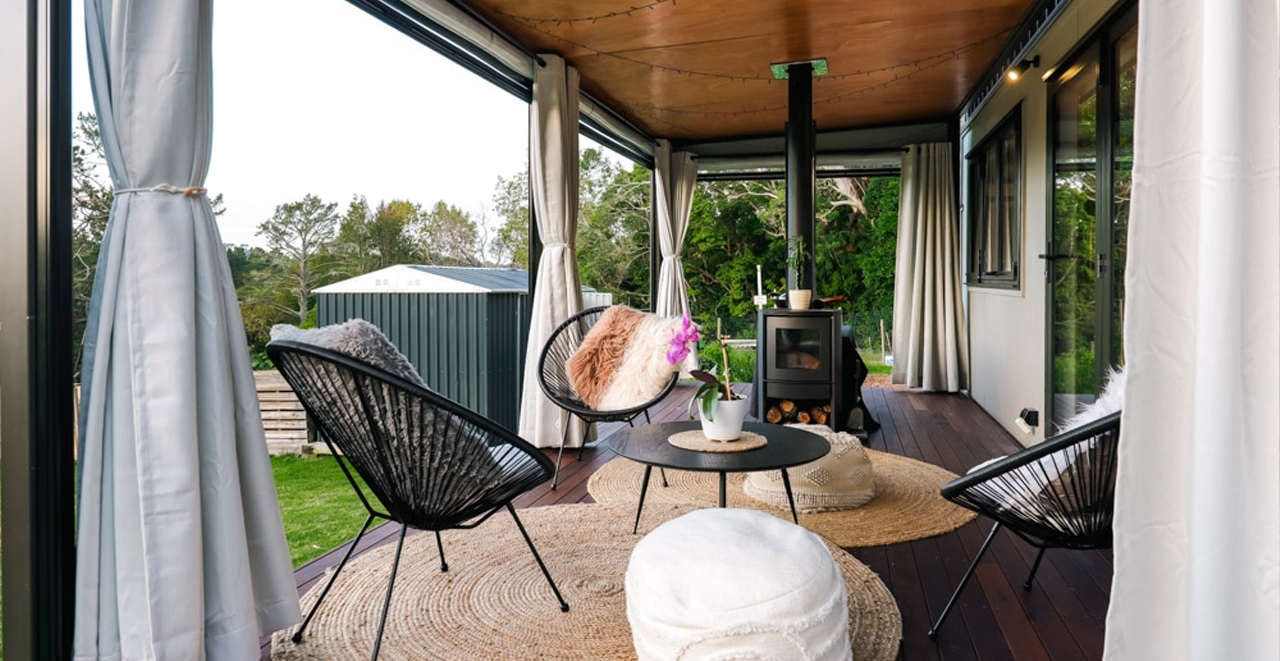 Oozing Biophilic Bliss, Tiny House With Patio Inspires Zen Living