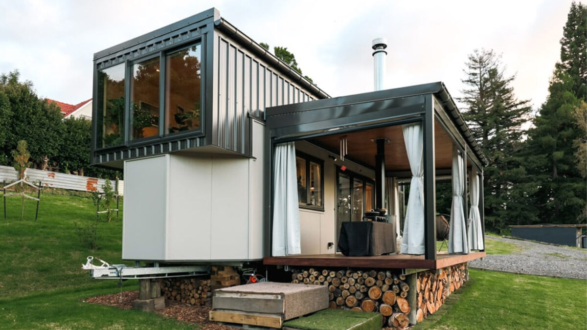 Oozing Biophilic Bliss, Tiny House With Patio Inspires Zen Living