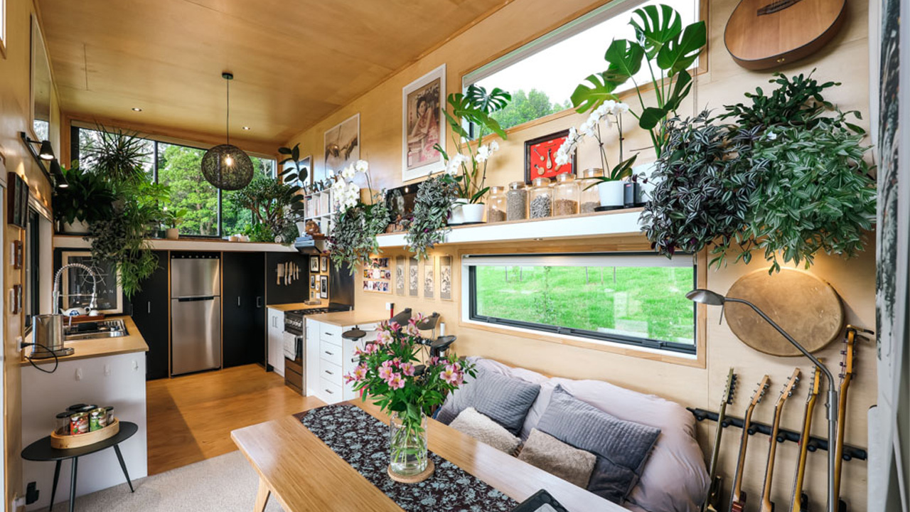 Oozing Biophilic Bliss, Tiny House With Patio Inspires Zen Living