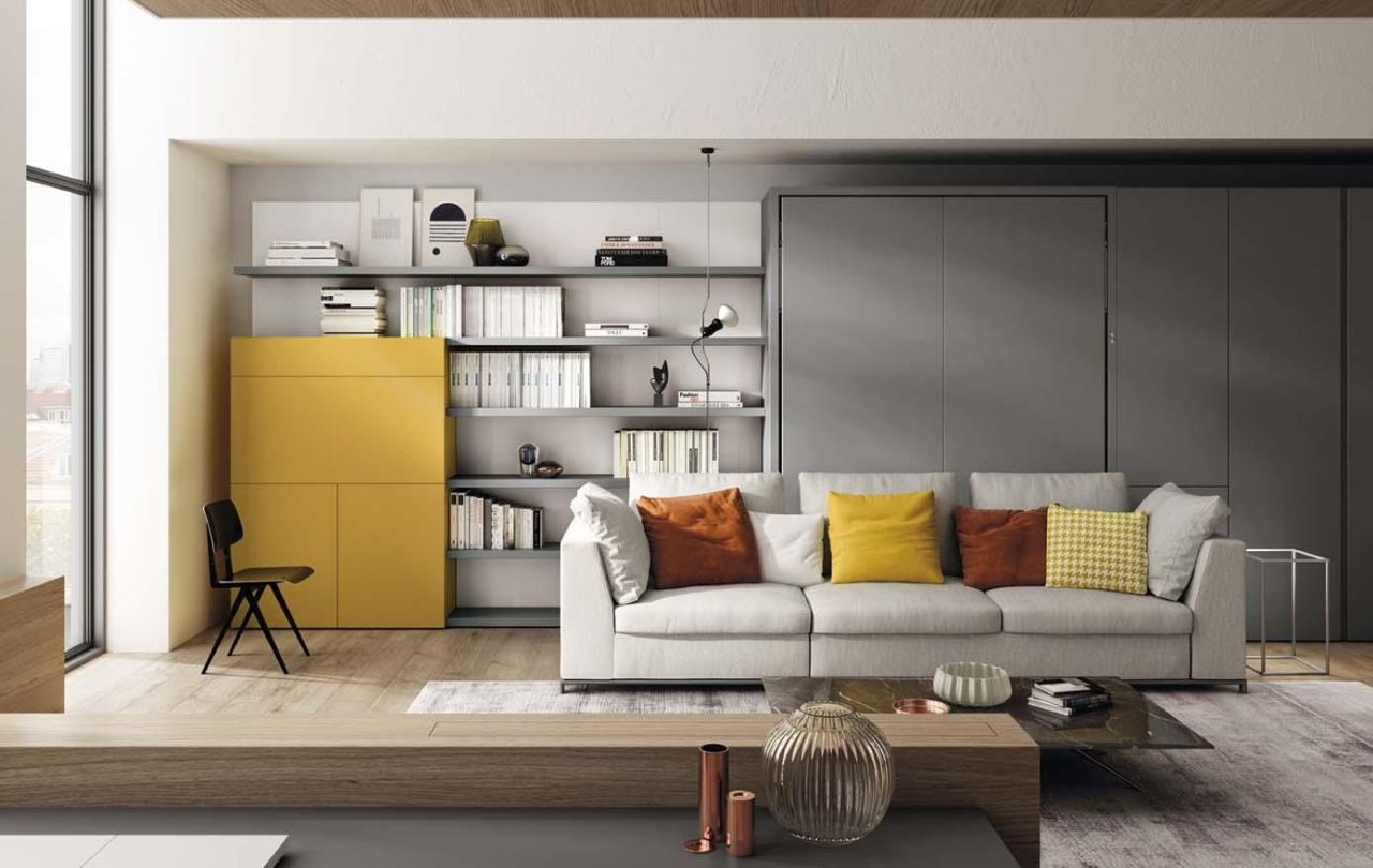 Clei Home Office is a Stylish Cabinet with Folding Desk