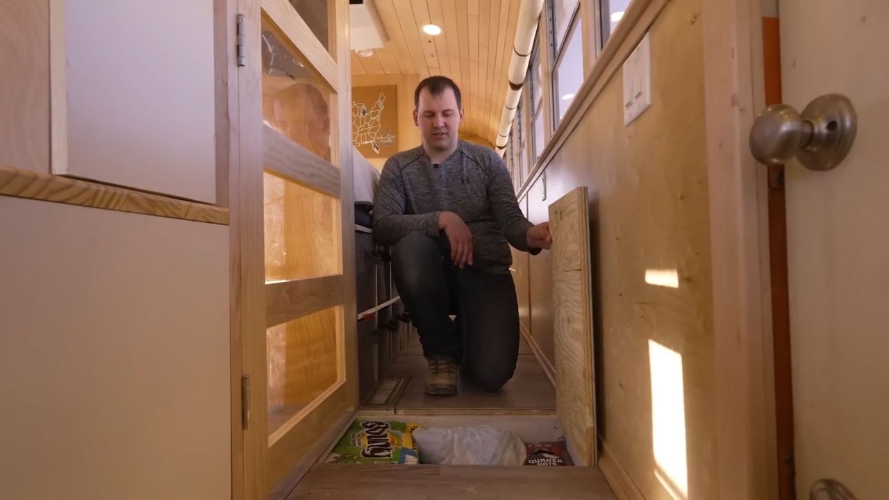 This 40-ft School Bus Conversion has Two Home Offices
