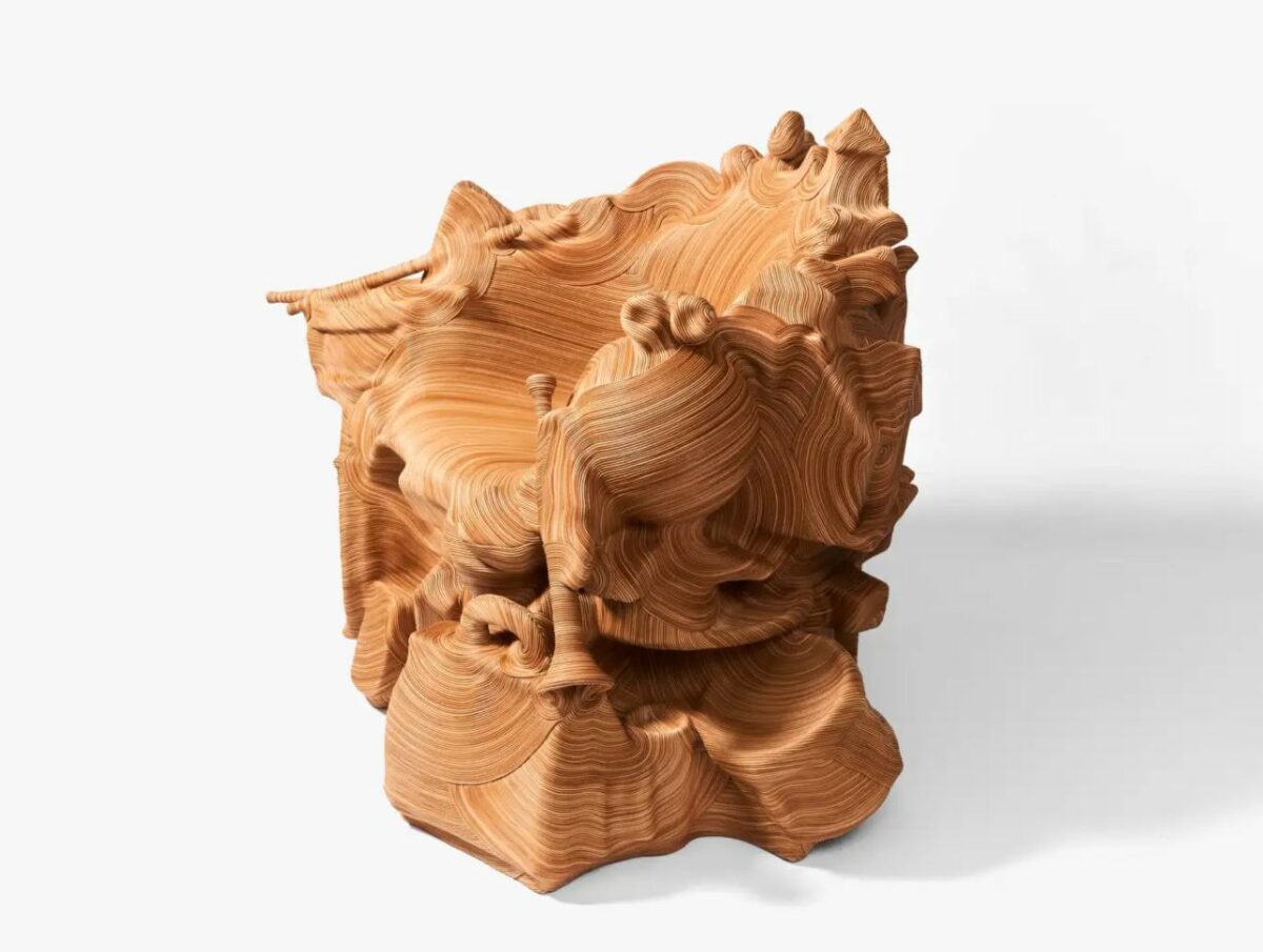 This Sculptural Chair Features Salvaged Music Instruments