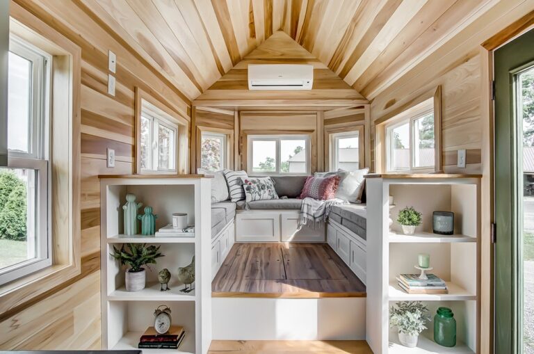 Clover Tiny House Has Elevated Living Room, Gourmet Kitchen