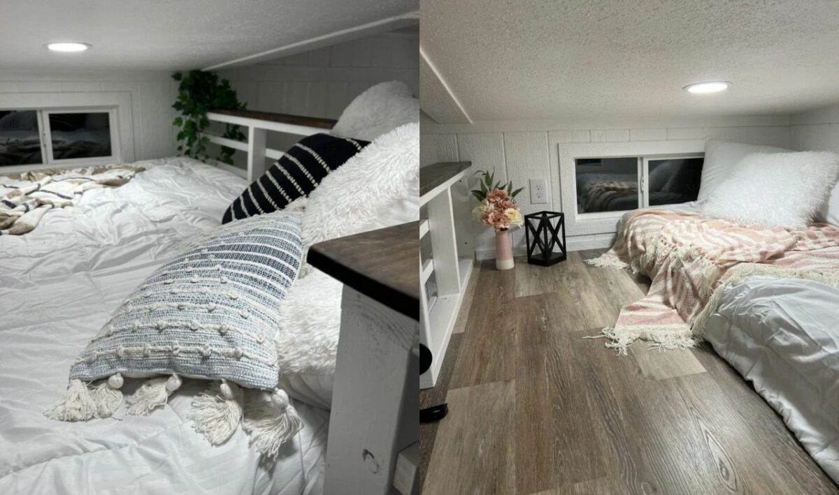 The Georgia Tiny House With Farmhouse Vibe has Twin Lofts