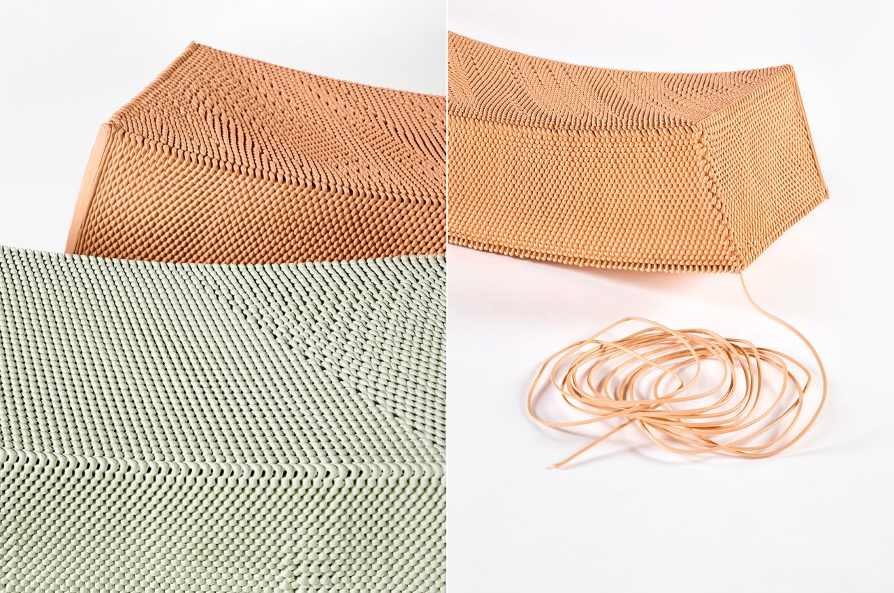 Benches 3D Printed from Recycled Plastic have Fabric-Like Texture
