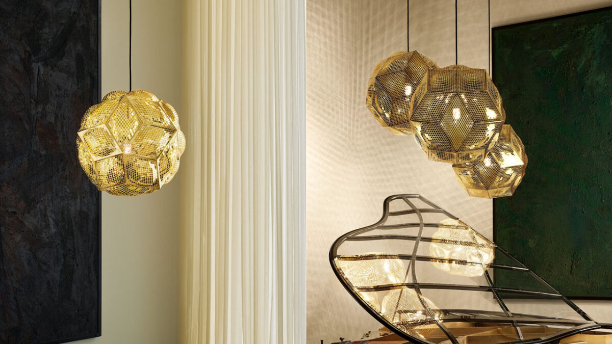 Tom Dixon Exhibits Ornate PUFF Pendant Lights at Salone 2023