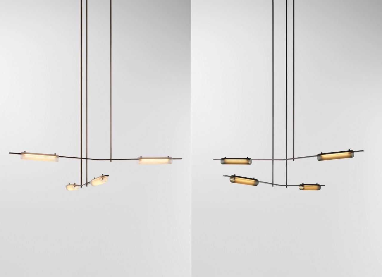 Volant Chandelier Floating Mid-Air Mimics Kinetic Sculptures