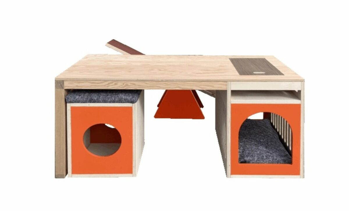 The Agility Desk is also a Cozy Home for Your Dog