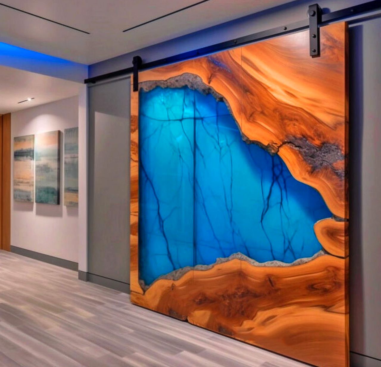 Live Edge Barn Doors With Resin Inlays are Trending This Summer