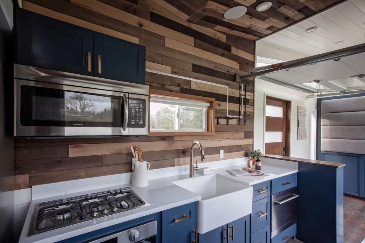 Breezeway High-Tech Tiny Home Features Garage-Style Door