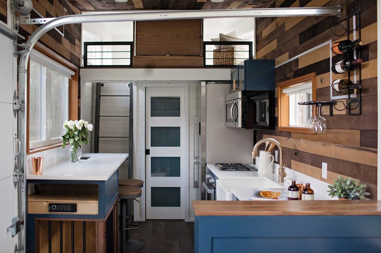 Breezeway High-Tech Tiny Home Features Garage-Style Door