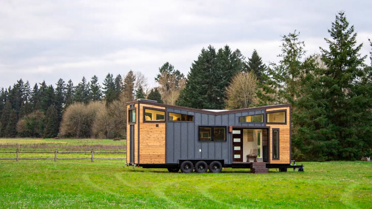 Breezeway High-Tech Tiny Home Features Garage-Style Door
