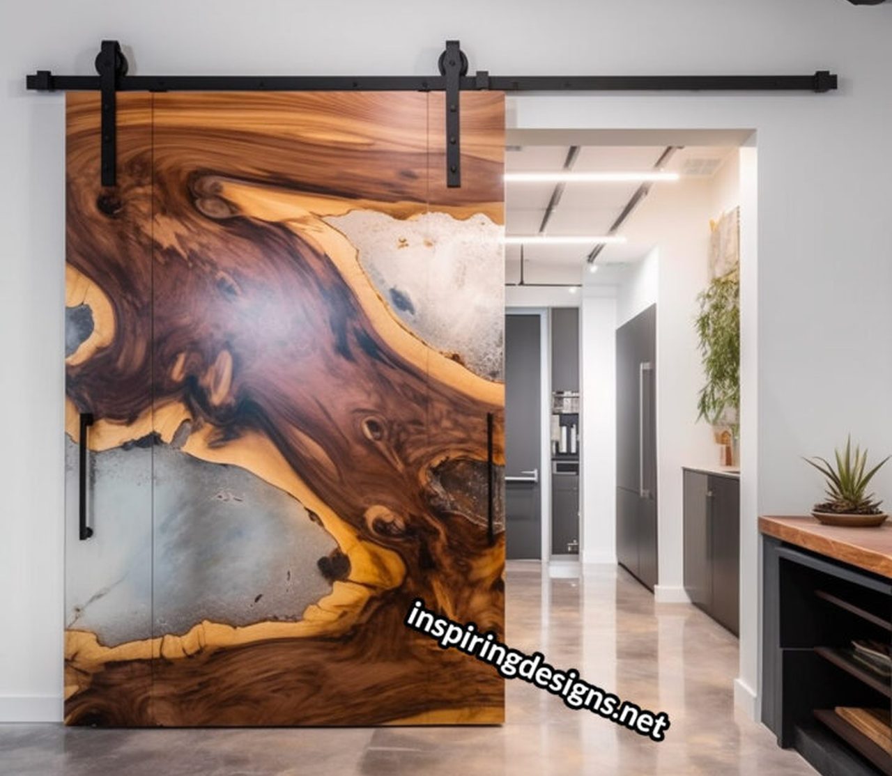 Live Edge Barn Doors With Resin Inlays are Trending This Summer