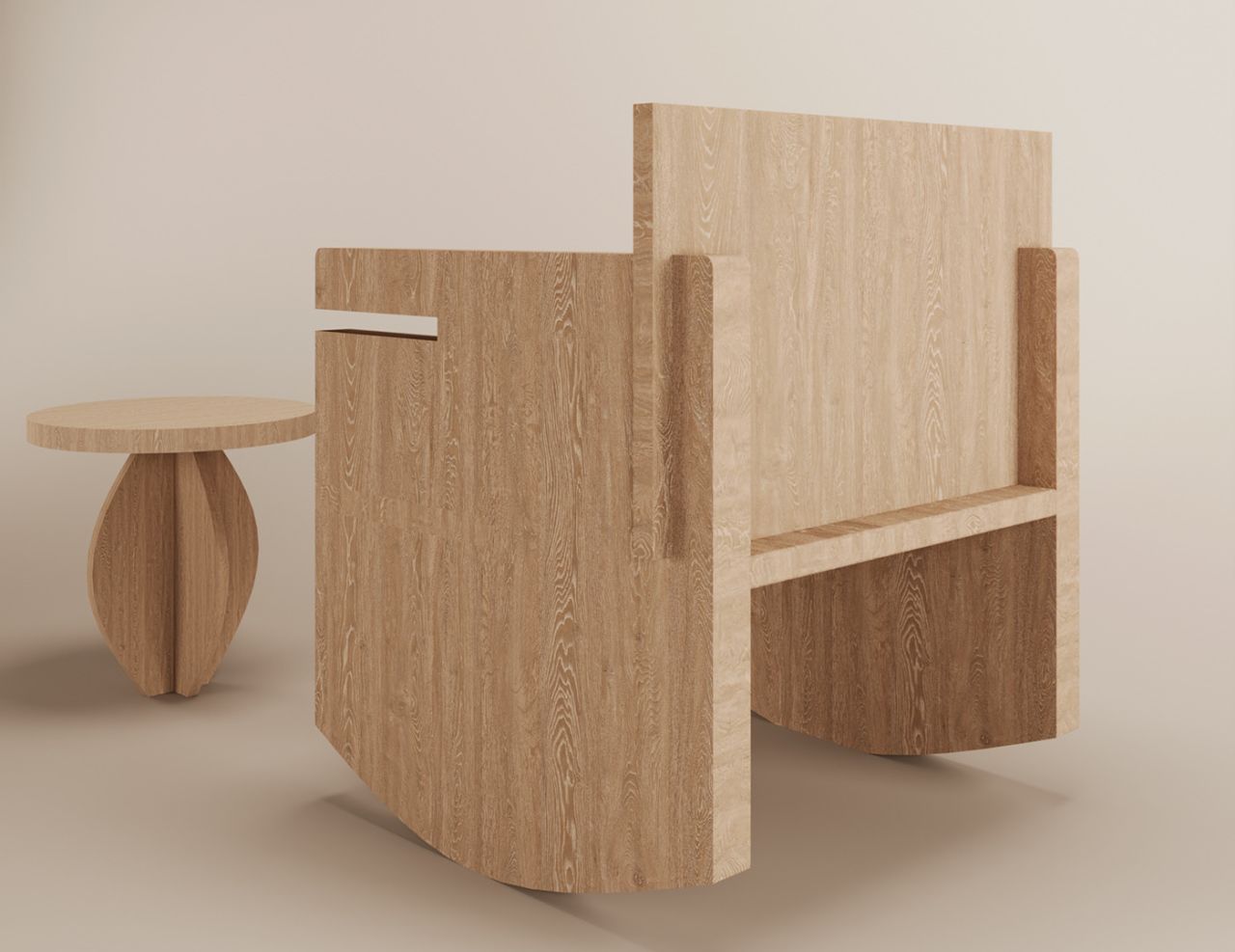 Flat-Pack Wooden Rocking Chair Assembles Without Tools