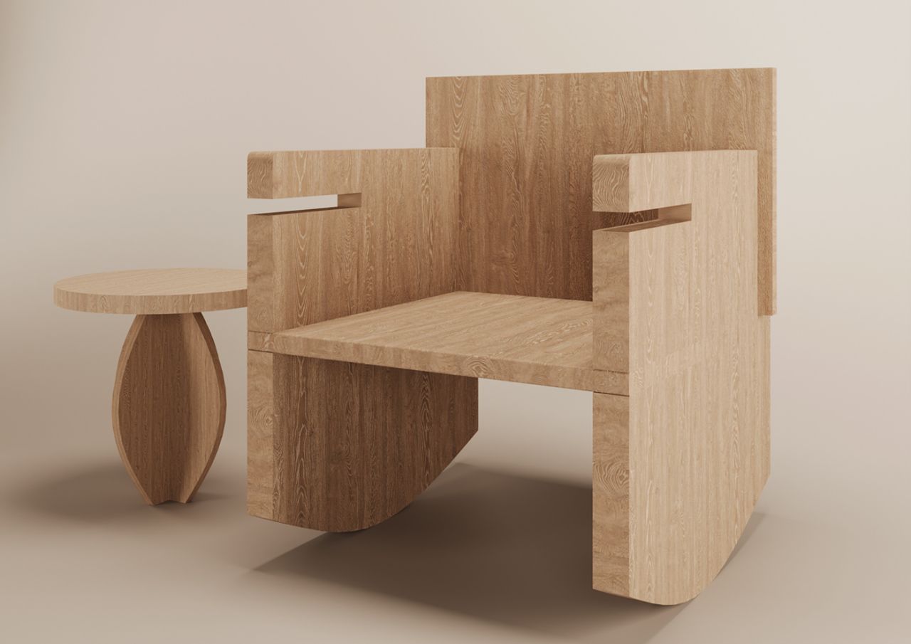 Flat-Pack Wooden Rocking Chair Assembles Without Tools