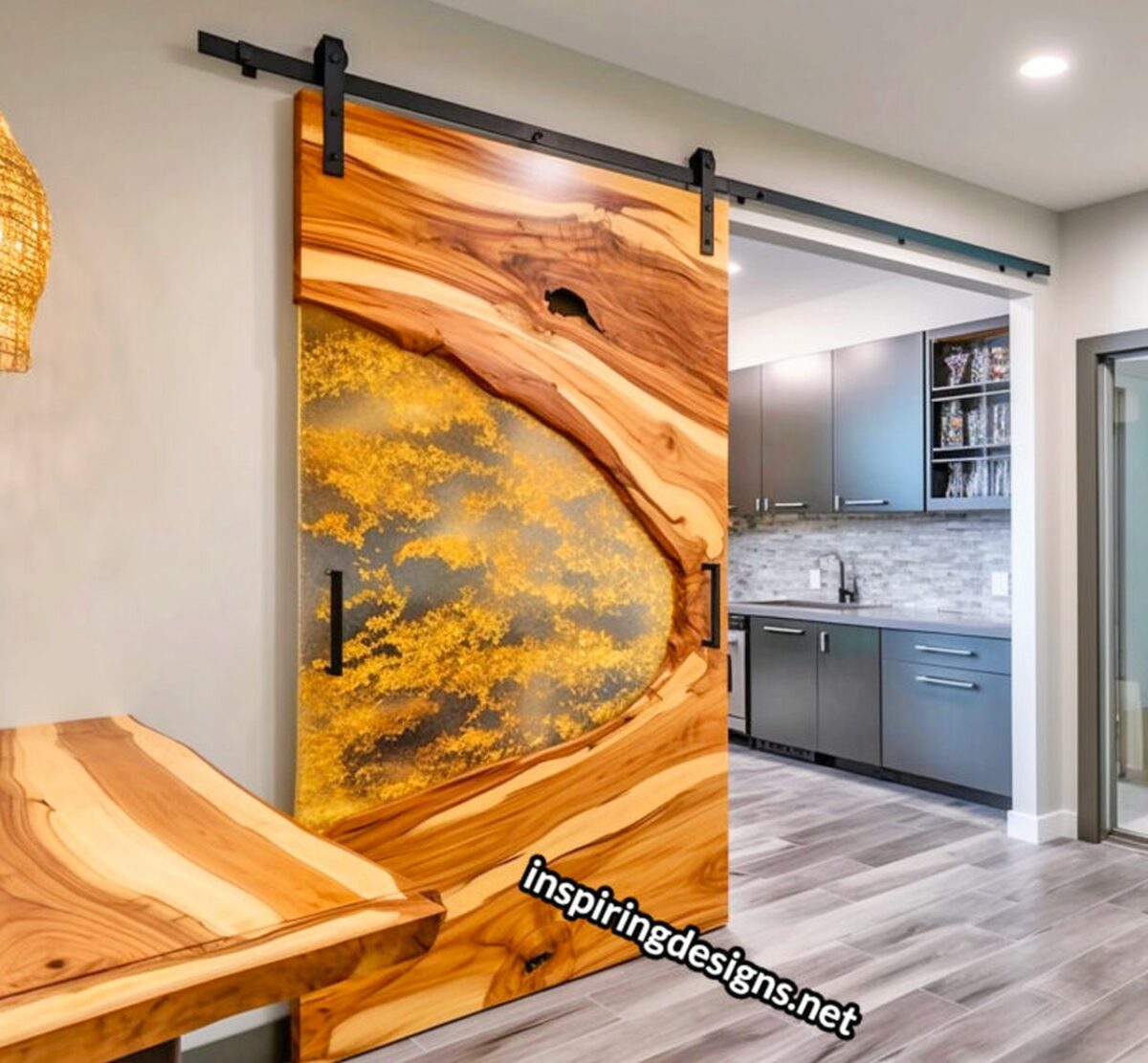Live Edge Barn Doors With Resin Inlays are Trending This Summer