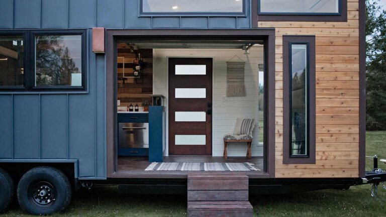 Breezeway High-Tech Tiny Home Features Garage-Style Door