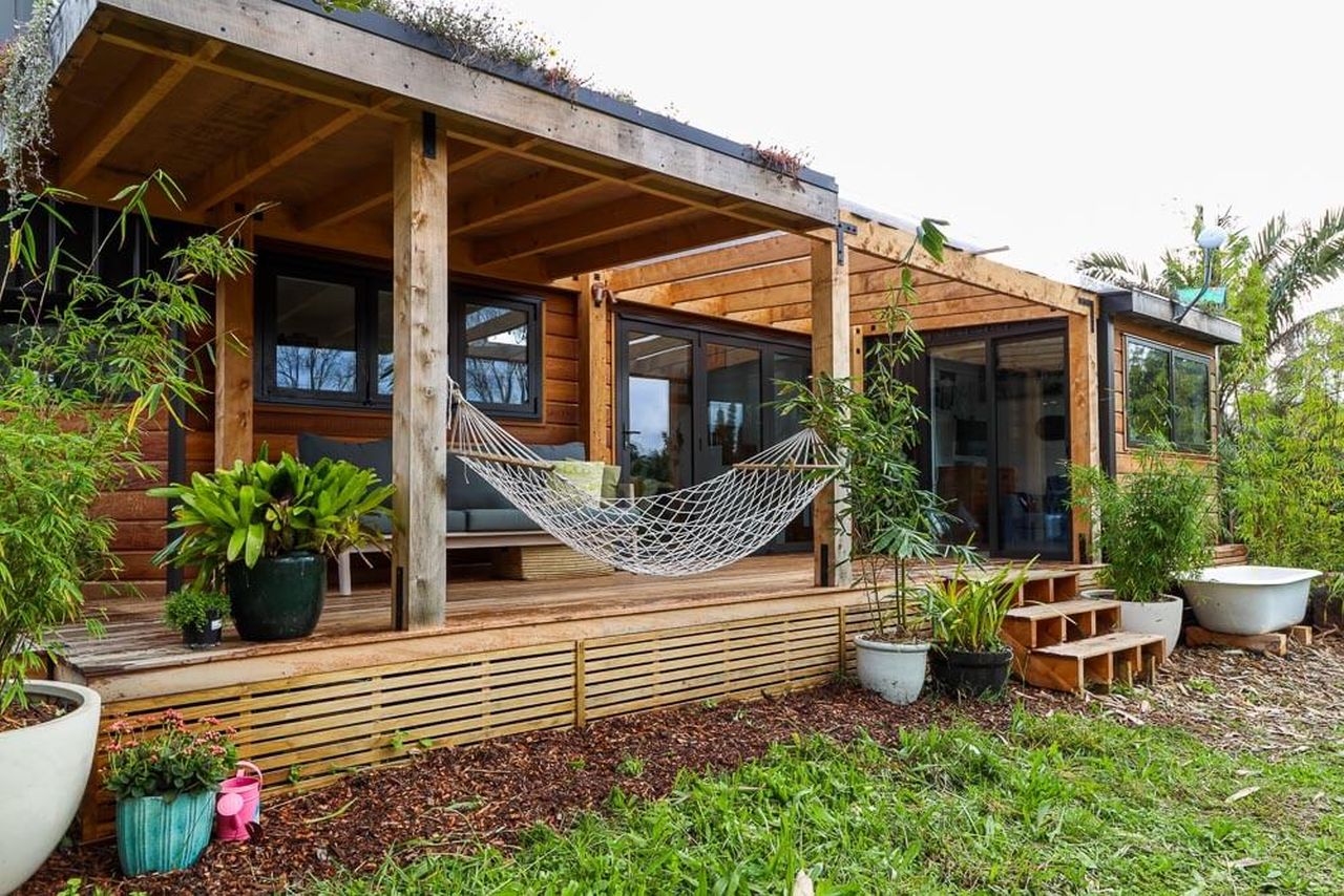 Hazel Tiny House Gets Portable Deck for Increased Living Space
