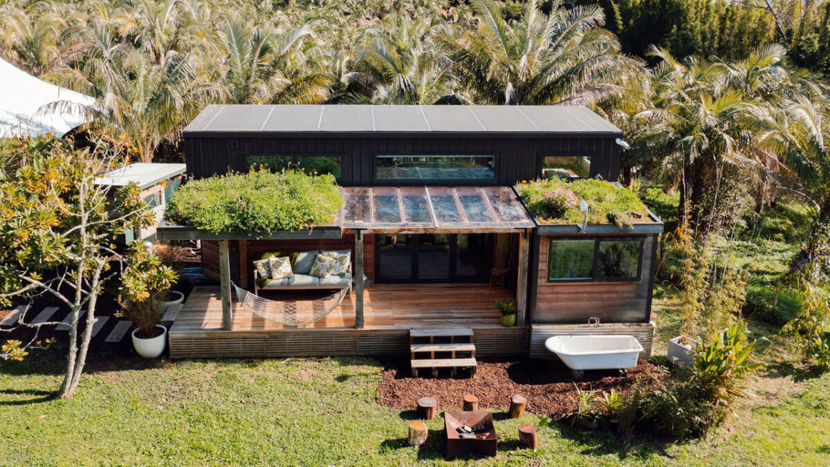 Hazel Tiny House Gets Portable Deck for Increased Living Space