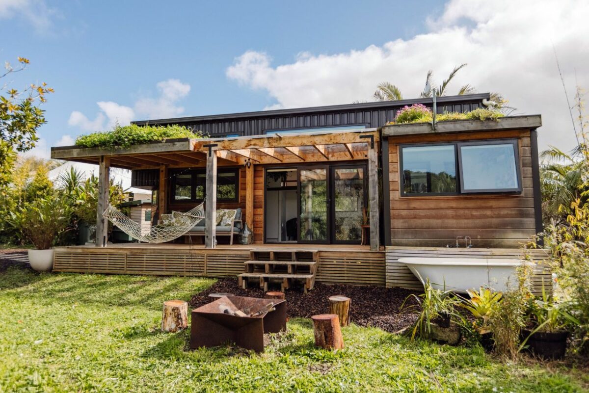 Hazel Tiny House Gets Portable Deck for Increased Living Space