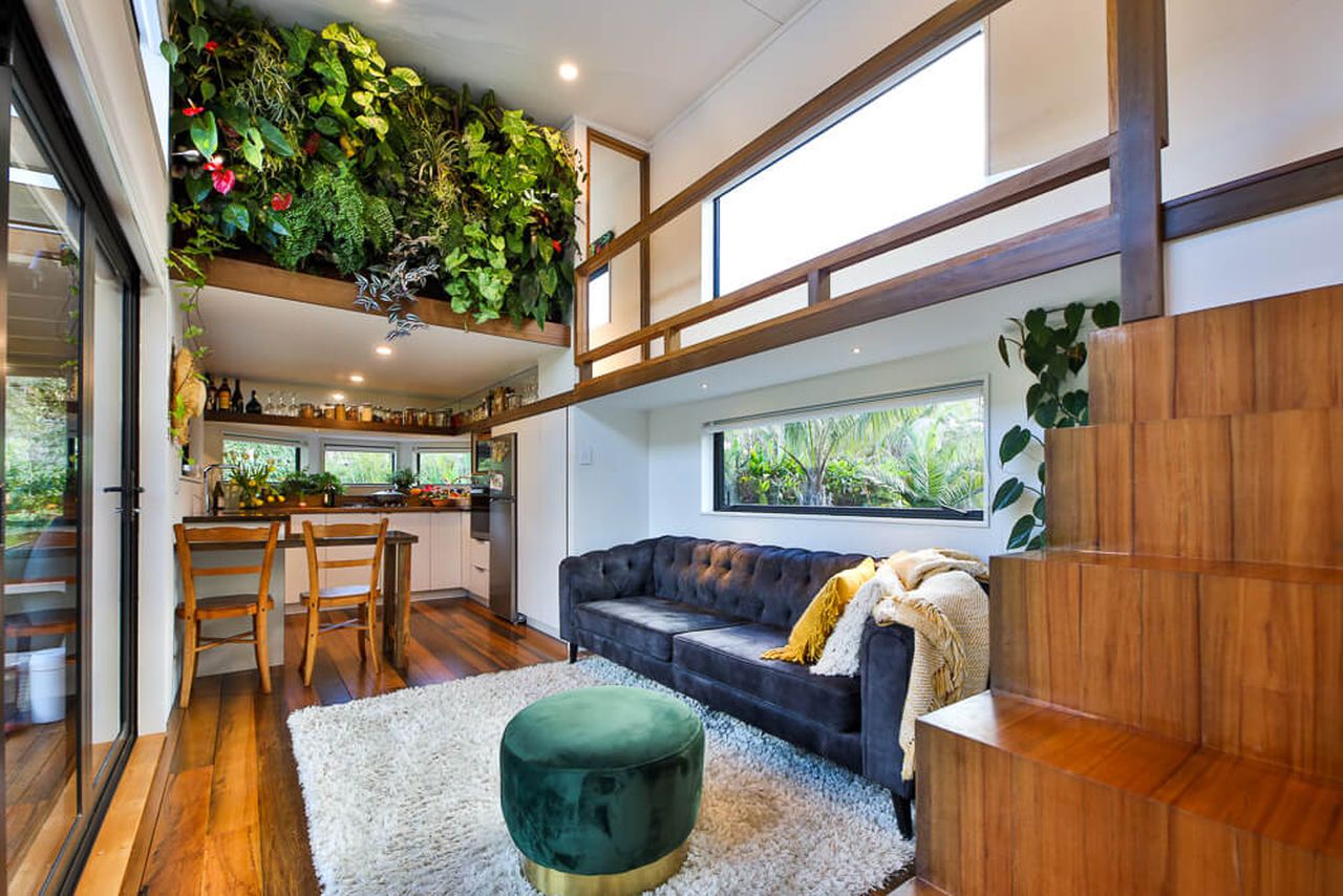 Hazel Tiny House Gets Portable Deck for Increased Living Space