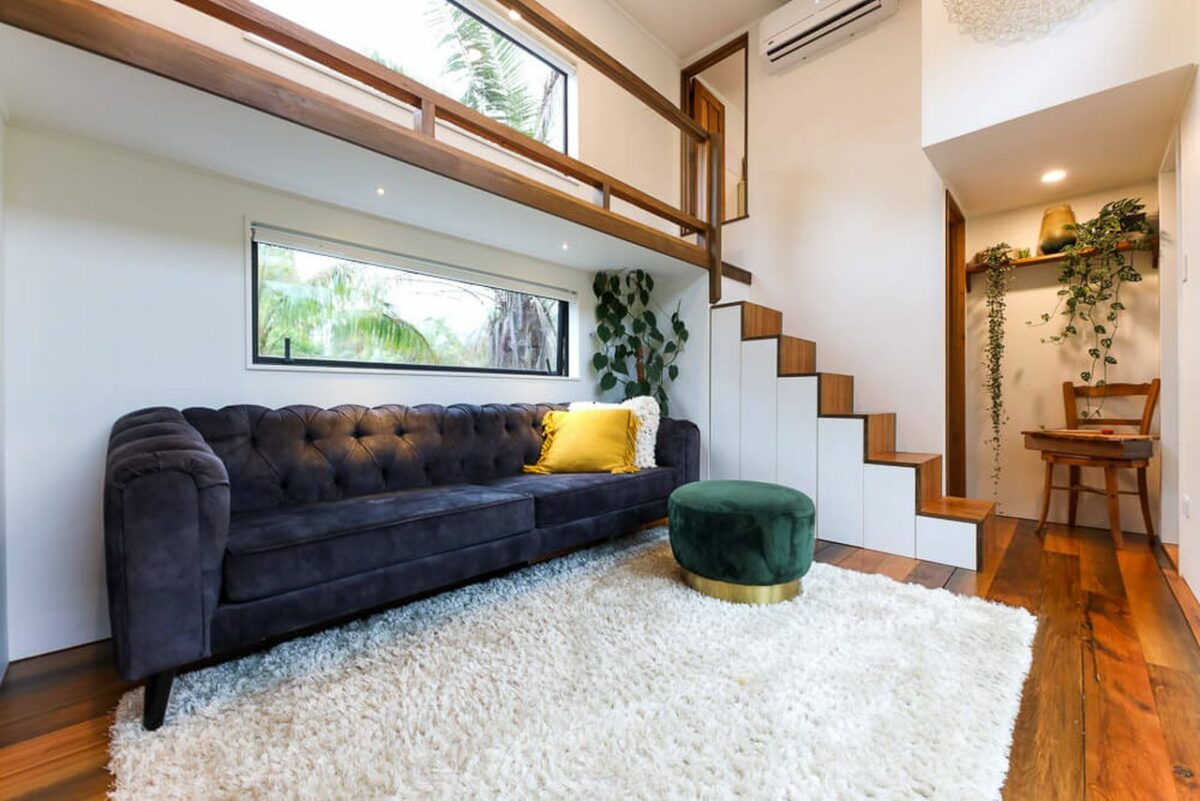 Hazel Tiny House Gets Portable Deck for Increased Living Space
